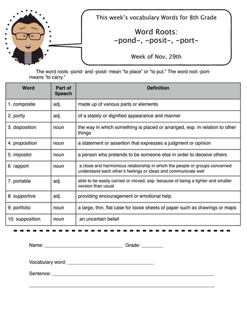 Word roots -gen- with definitions (7) | PAGES