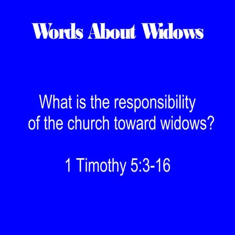 Words about widows | PPT