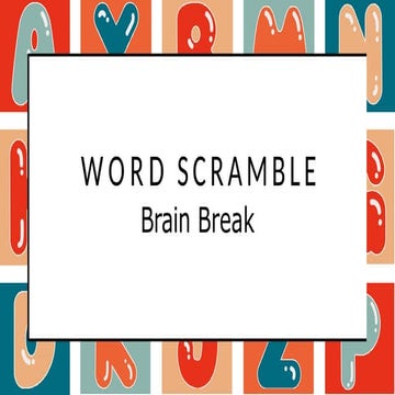 Word Scramble Student Brain Breaks Education Presentation in Blue and ...