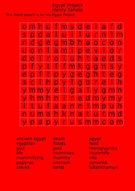 Egypt word search | PDF