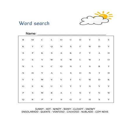 Word search weather easy | PDF