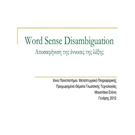 Word Sense Disambiguation Pdf
