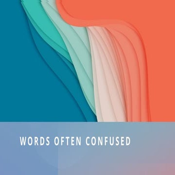 Words often Confused which helps you in Understand | PPTX