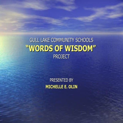 Words Of Wisdom (Powerpoint) | PPT