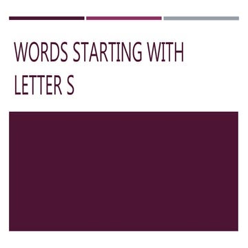 Words starting with letter S | PPT