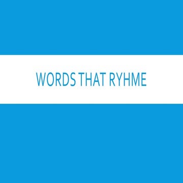Words that rhyme | PPTX