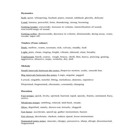Words to describe music | PDF