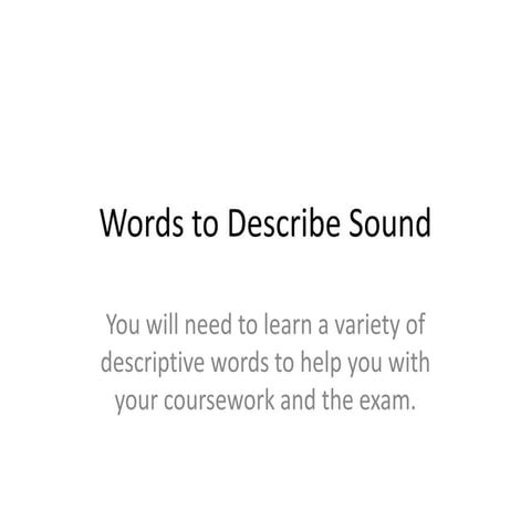Words to describe sound | PPTX
