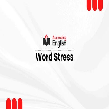 Word Stress for students to improve pronunciation | PPT