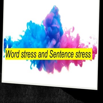 Word stress and sentence stress for 11th | PPTX