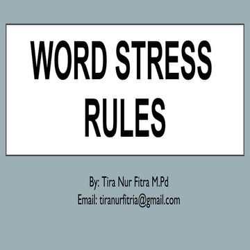 Word Stress Rules | PPT