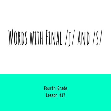 Words with final /j/ and /s/ | PDF
