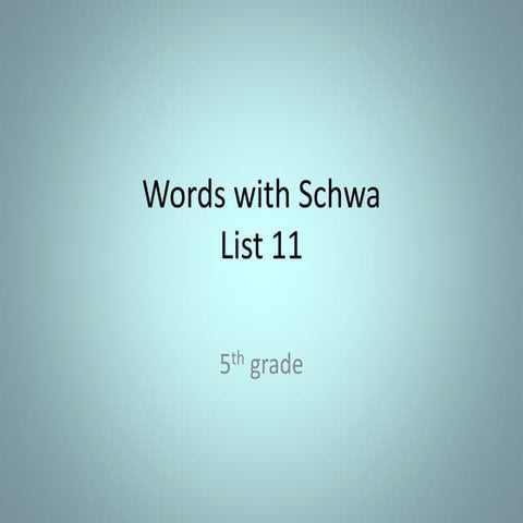 Words with schwa 11 | PPTX