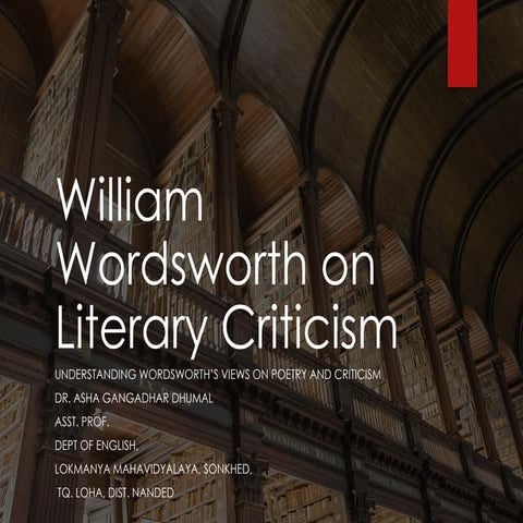 William wordsworth on Literary Criticism | PPT