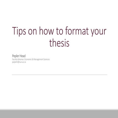 How to format your thesis in Word | PPTX