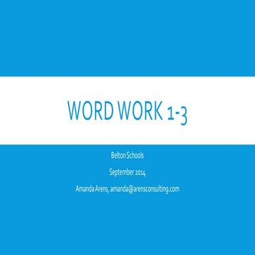 Word work 1 3 | PPTX