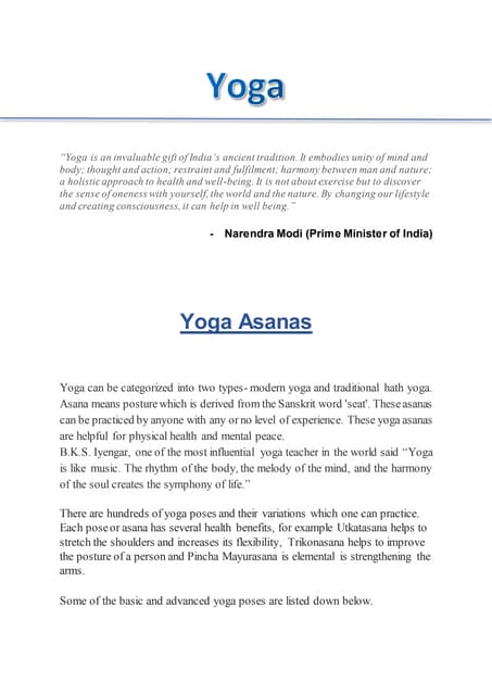 Physical Education Class -XI PPT on chapter 5 Yoga | PPT