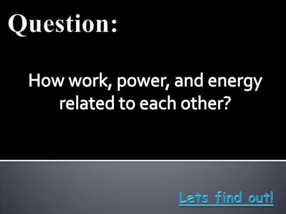 Ppt on work energy and power class xi science | PPT