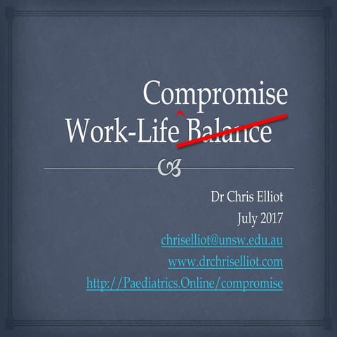 Work-life Compromise in Medicine | PPT