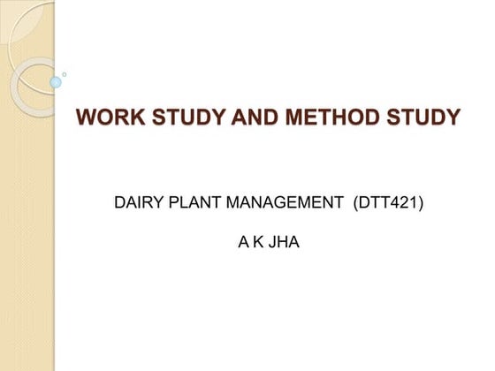 Work Study: Method Study & Work Measurement | PPT | Human Resources | Business