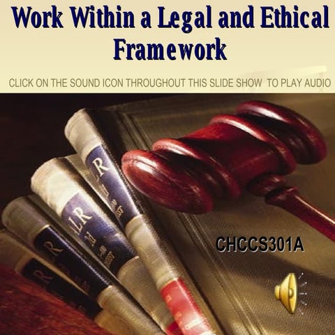 Work Within A Legal And Ethical Framewok | PPT