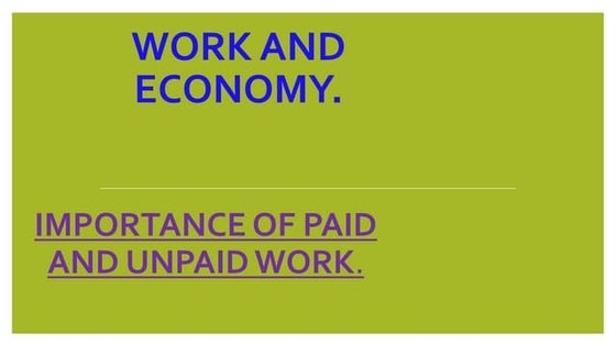 Work and economy | PPT
