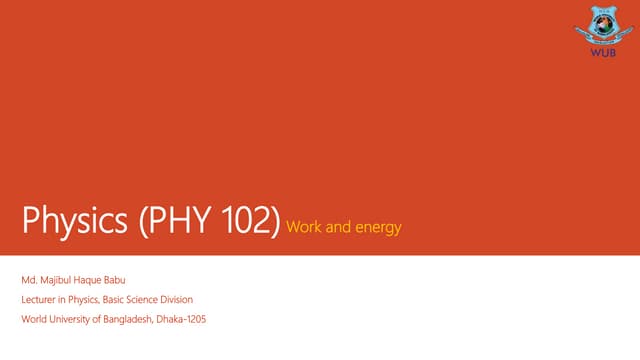 Work in physics | PPT