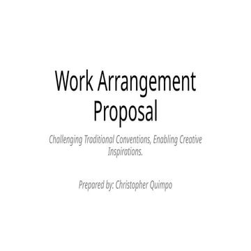 Work Arrangement Proposal for Independent Contractor | PPT