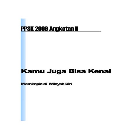 Workbook Ppsk Tahap 1 Angk 2 2009 | DOC