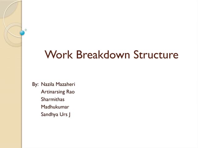 Work breakdown structure ppt | PPTX