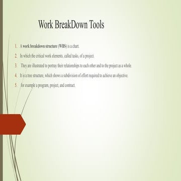 Work break down tools | PPT
