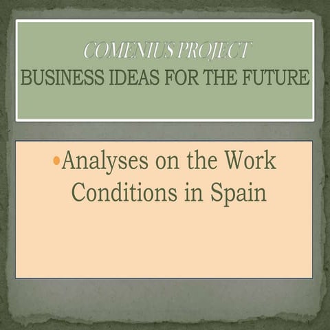 Work conditions in Spain school | PPTX
