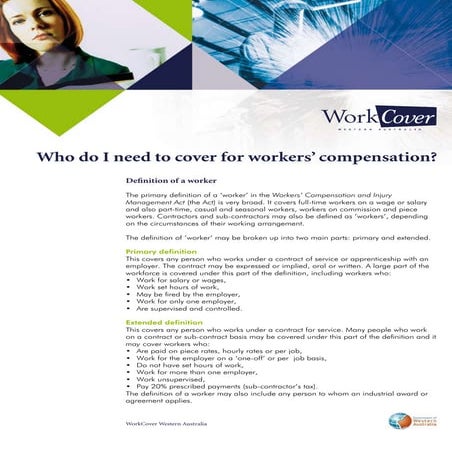 Workers Compensation, WorkCover WA Brochure | PDF