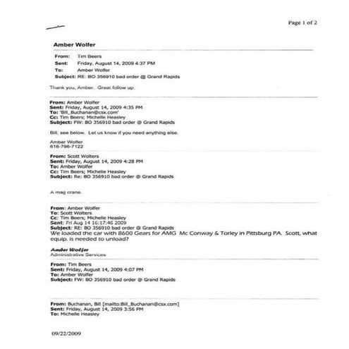 Work emails problem solving 6 | DOCX