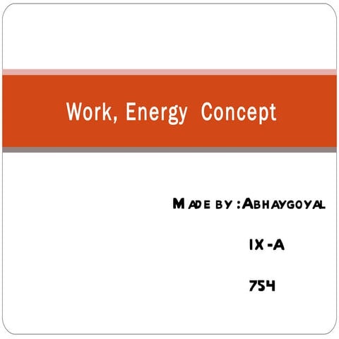 Work, energy, and power | PPT