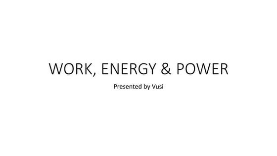 work and energy | PPT