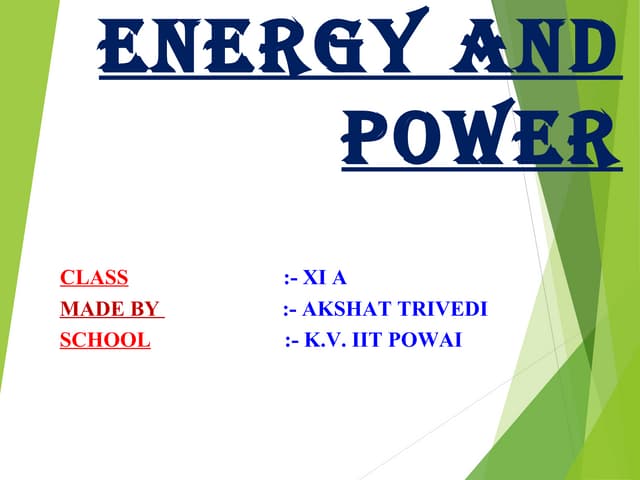 Ppt on work energy and power class xi science | PPT