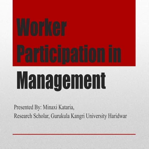 Worker participation in management | PPTX | Human Resources | Business