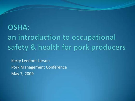 OSHA Safety Cornerstones Winter 2013 | PDF