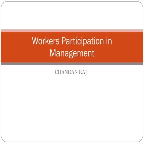 Workers participation in management | PPT