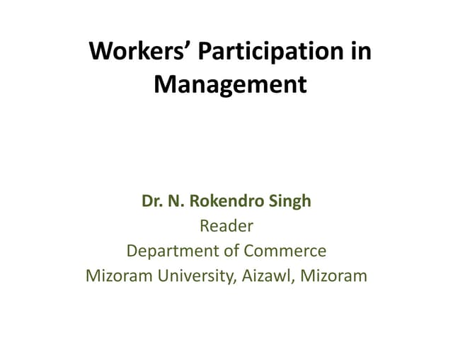Workers’ participation in management | PPTX