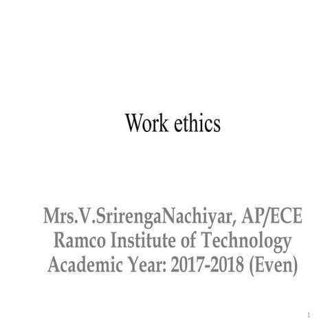 Work ethics | PPT