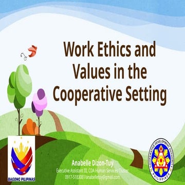 work ethics and values in the cooperative setting | PPTX