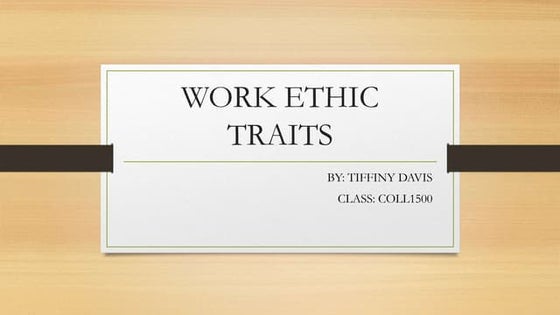 Good Work Ethic! | PPT