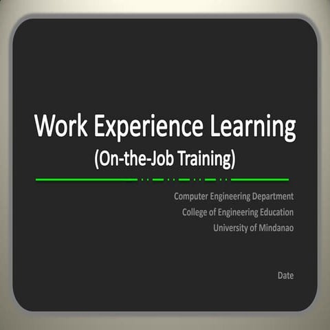 Work Experience Learning Ppt
