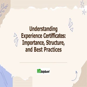 Work Experience Letter, Experience Certificate | PPTX