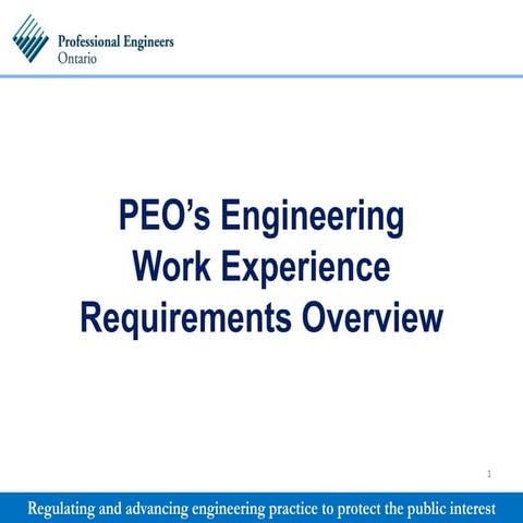 PEO's engineering Work Experience Overview | PPT