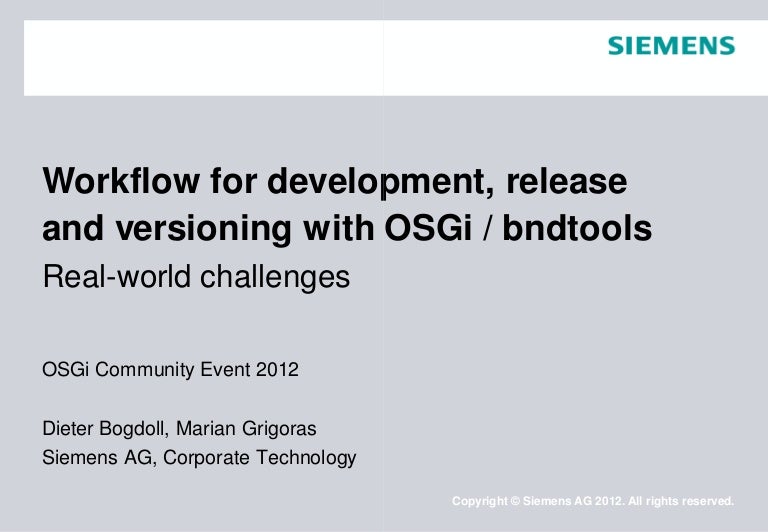 Workflow for Development, Release and Versioning with OSGi / bndtools…
