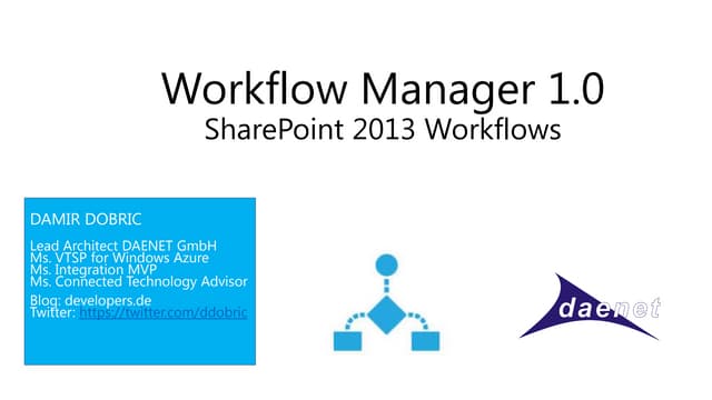 Workflow Manager 10 Sharepoint 2013 Workflows Ppt