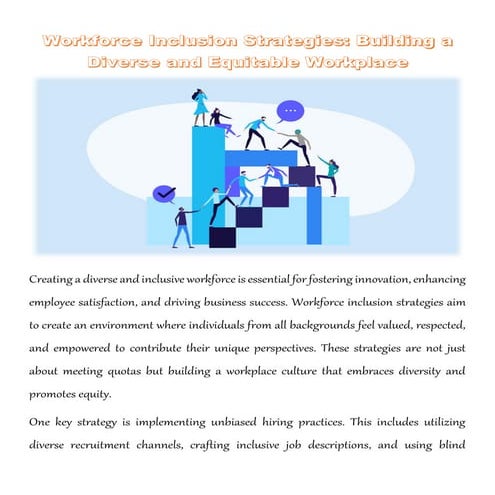 Workforce Inclusion Strategies: Building a Diverse and Equitable ...